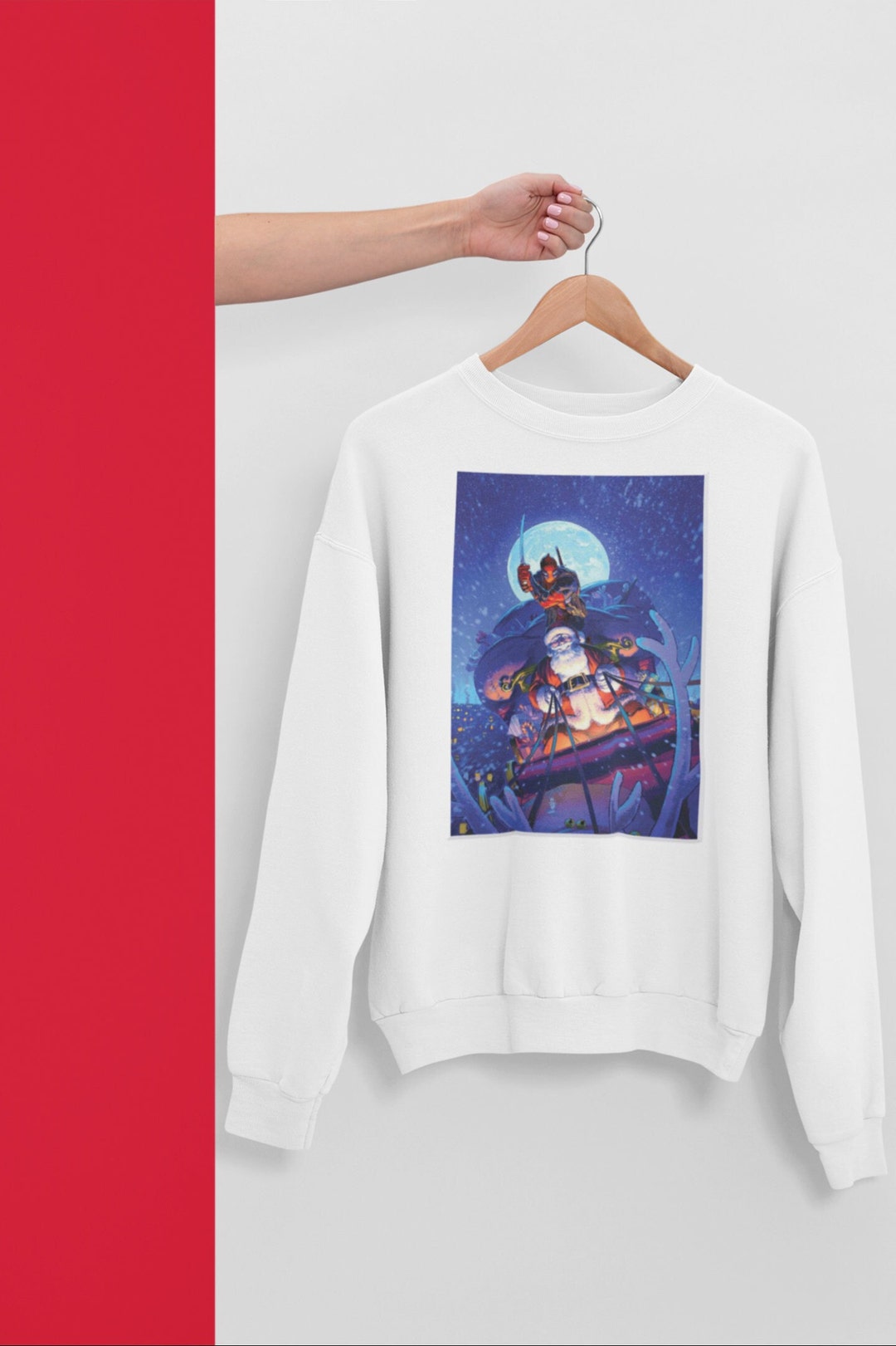 Deadpool Vs Santa Claus Christmtas Sweatshirt L Unisex Marvel - Etsy