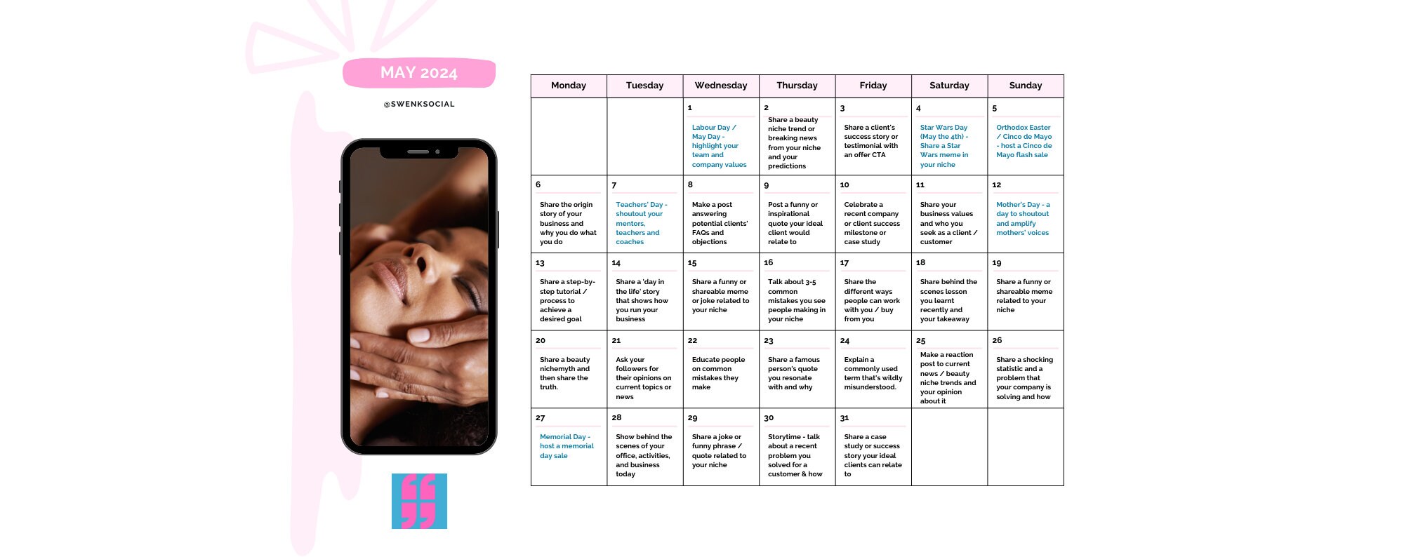 Esthetician Marketing Planner Calendar: Grow Your Esthetics Business ...