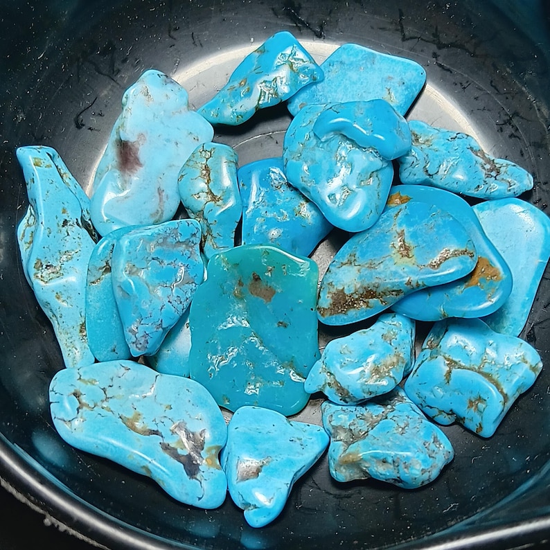 Arizona Turquoise Raw and Polished Rough- Natural Gemstone Piece&weight ...