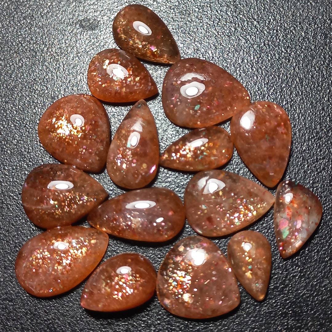 100% Natural African Orange Sunstone Lot Size-8-18mm,weight-91cts,shape ...