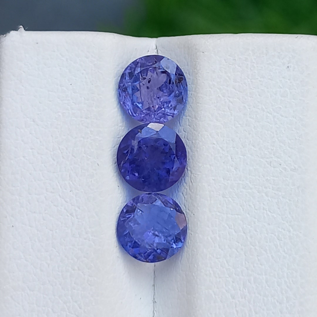 6mm Round Tanzanite Inclusion Faceted Gemstone Size-6mm, Weight-3.00cts ...