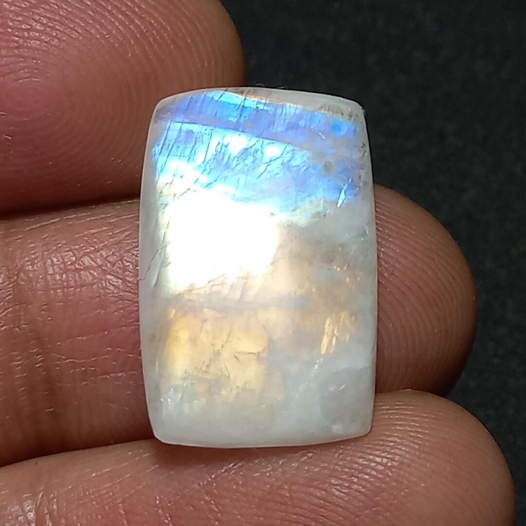 Natural Rainbow Moonstone Cabochon Multi Moonstone Size-13×21×5mm ...