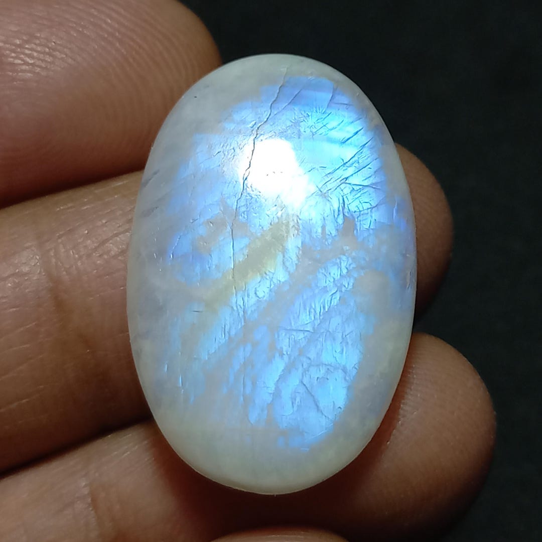 Natural Rainbow Moonstone Cabochon Multi Moonstone Size-19×28×7mm ...