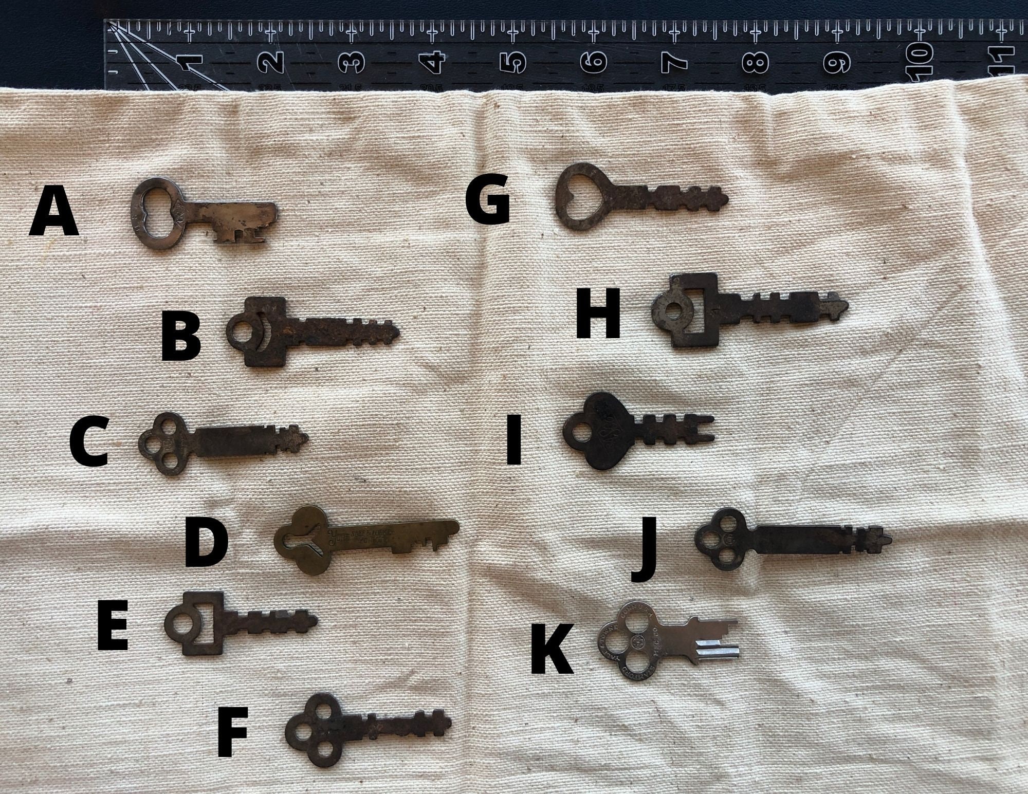 Antique Flat Keys - Large (group 1) - Etsy