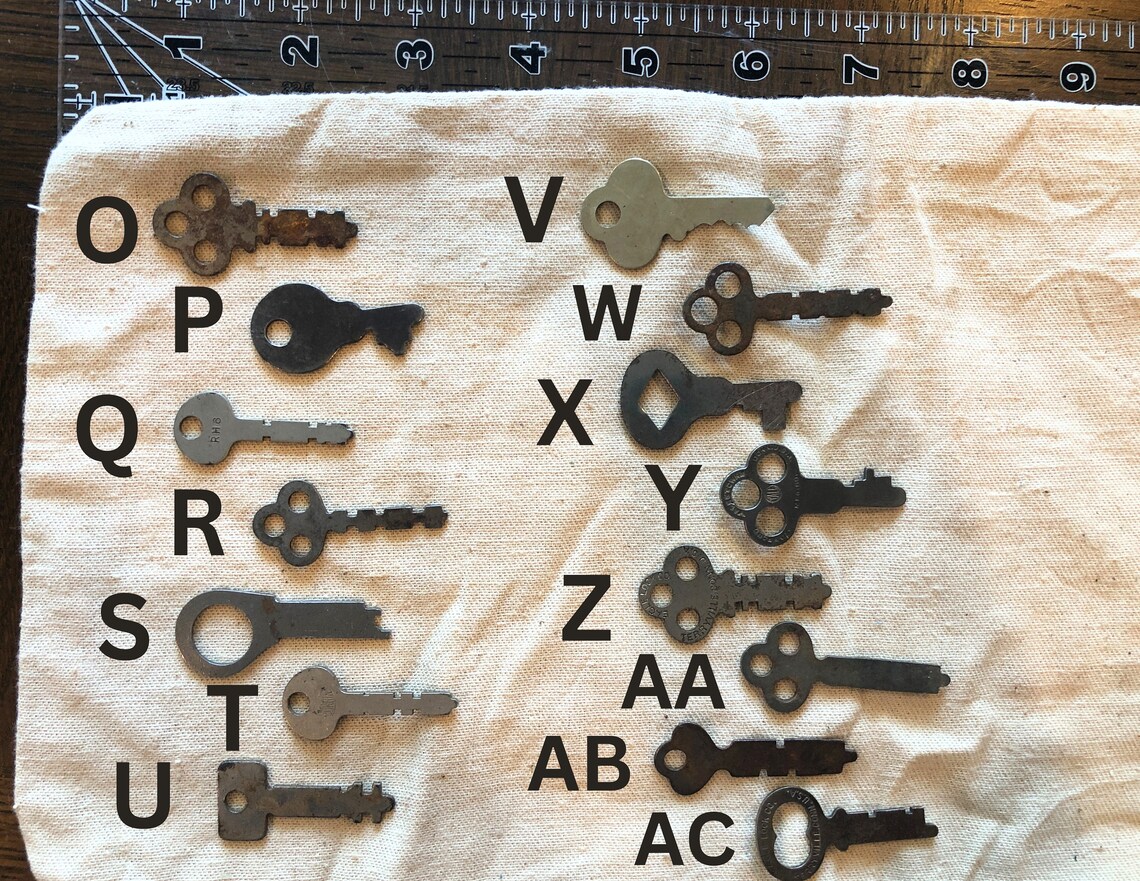 Antique Flat Keys - Medium (group 2) - Etsy