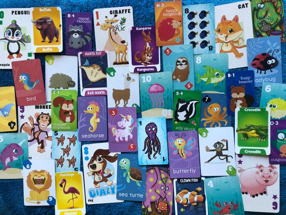 Kids Playing Card Grab-bag Animals - Etsy