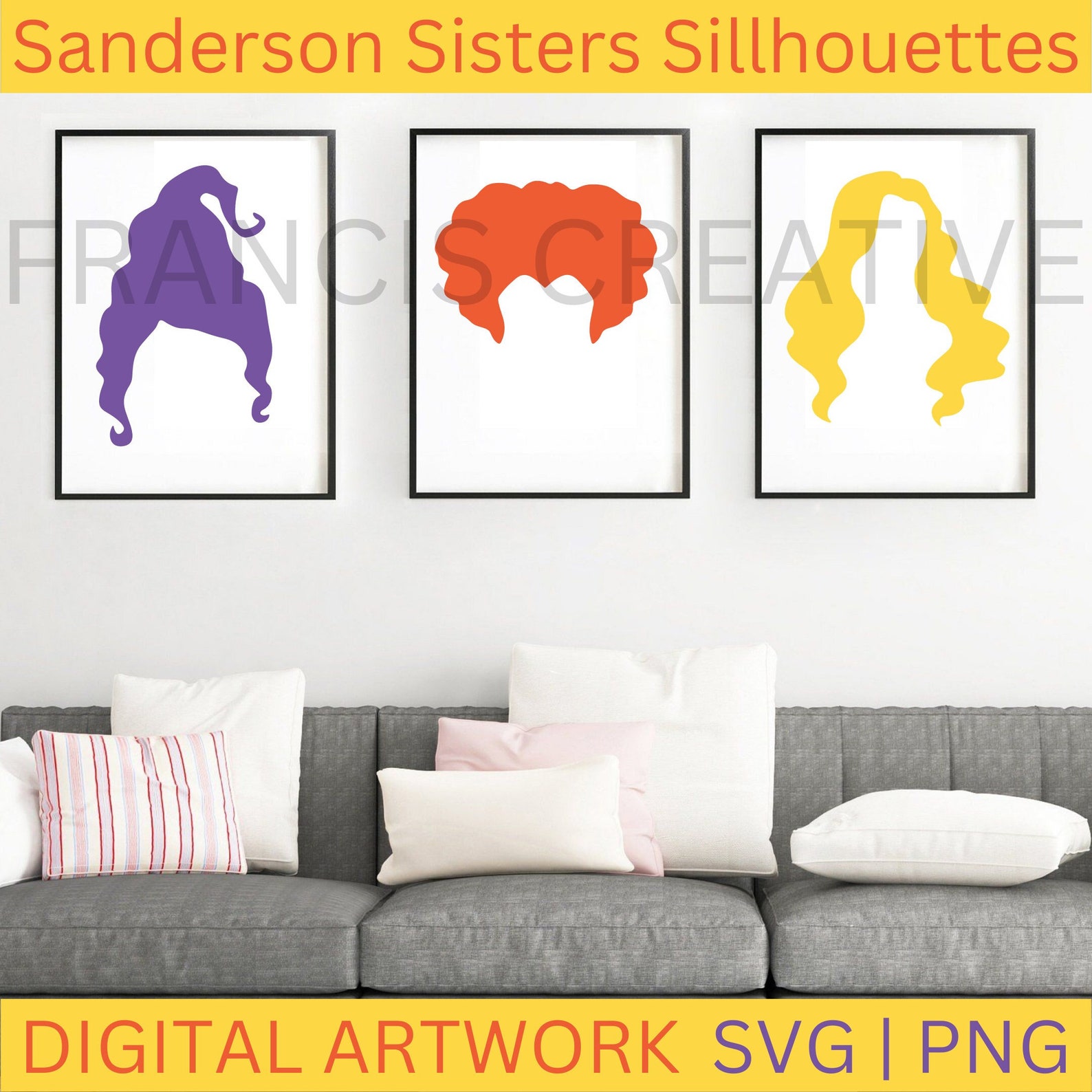 Hocus Pocus SVG Hair Sanderson Sisters Silhouettes Witches - Etsy