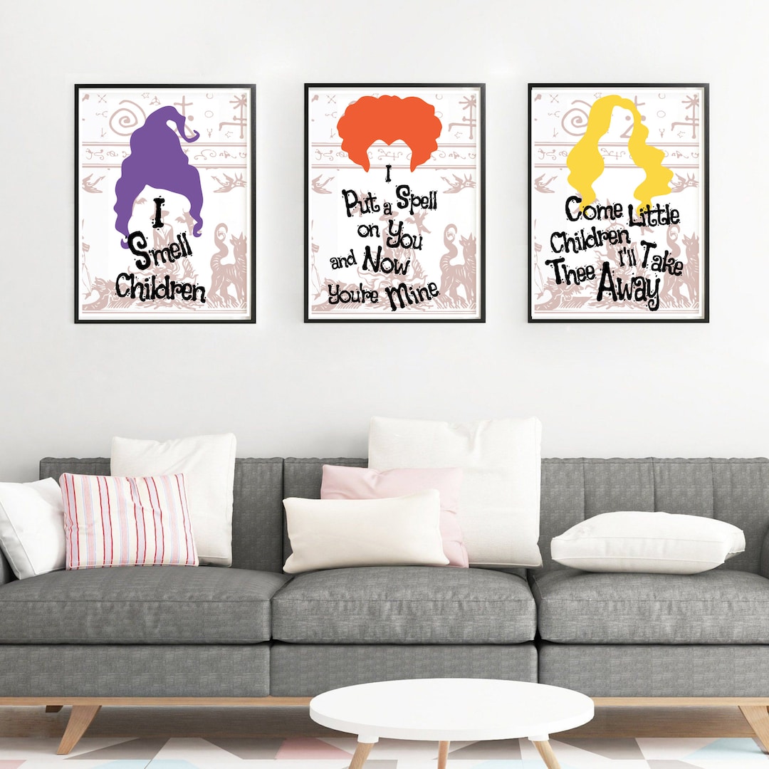 Set of 3 Halloween Prints | Hocus Pocus Sayings |trendy Sanderson ...