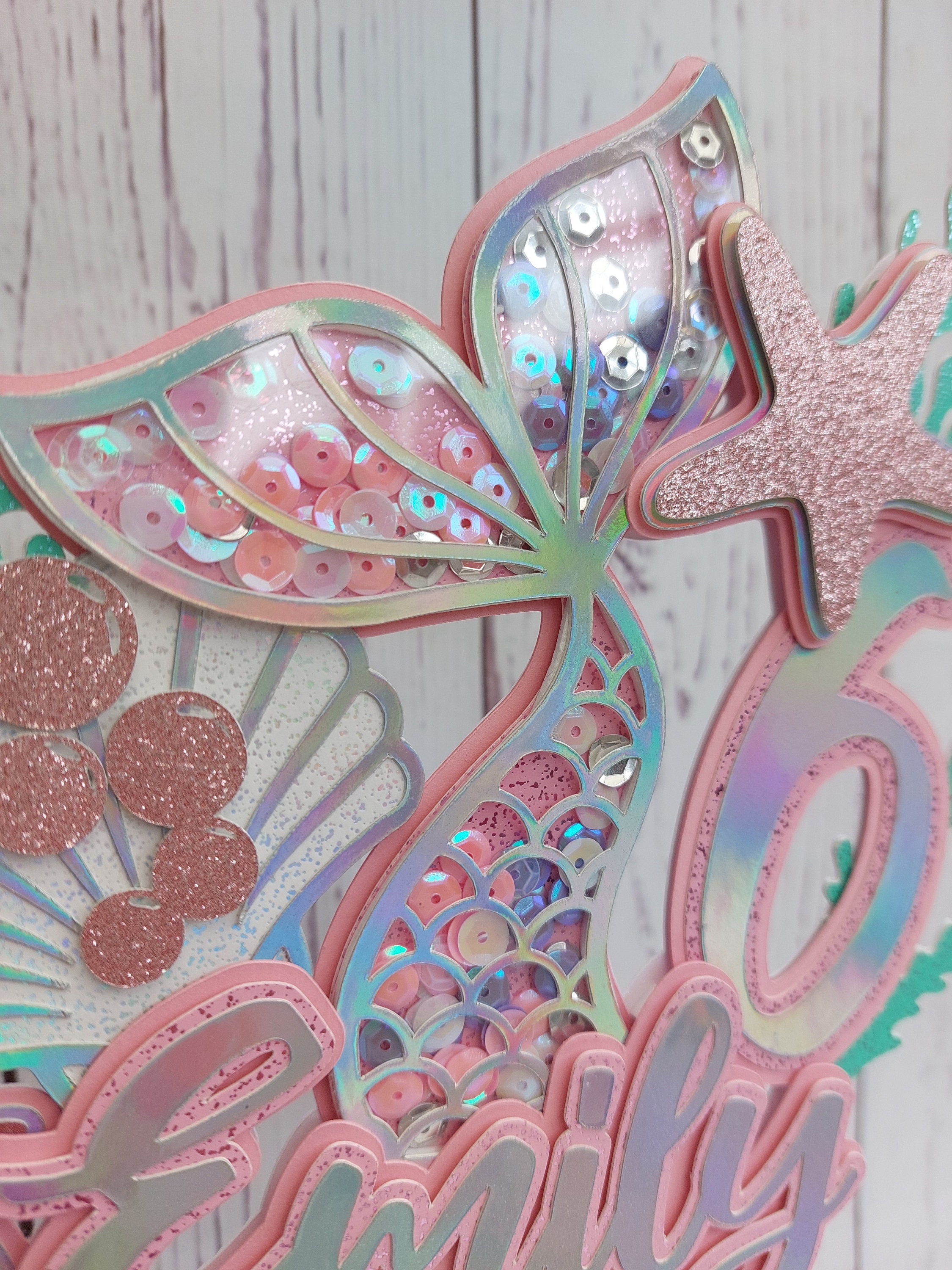 Mermaid Cake Topper Mermaid Shaker Cake Topper Mermaid 3d - Etsy UK