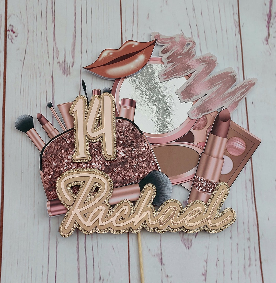 Cosmetics Cake Topper, Makeup Cake Topper, Beauty Cake Topper, Pamper ...