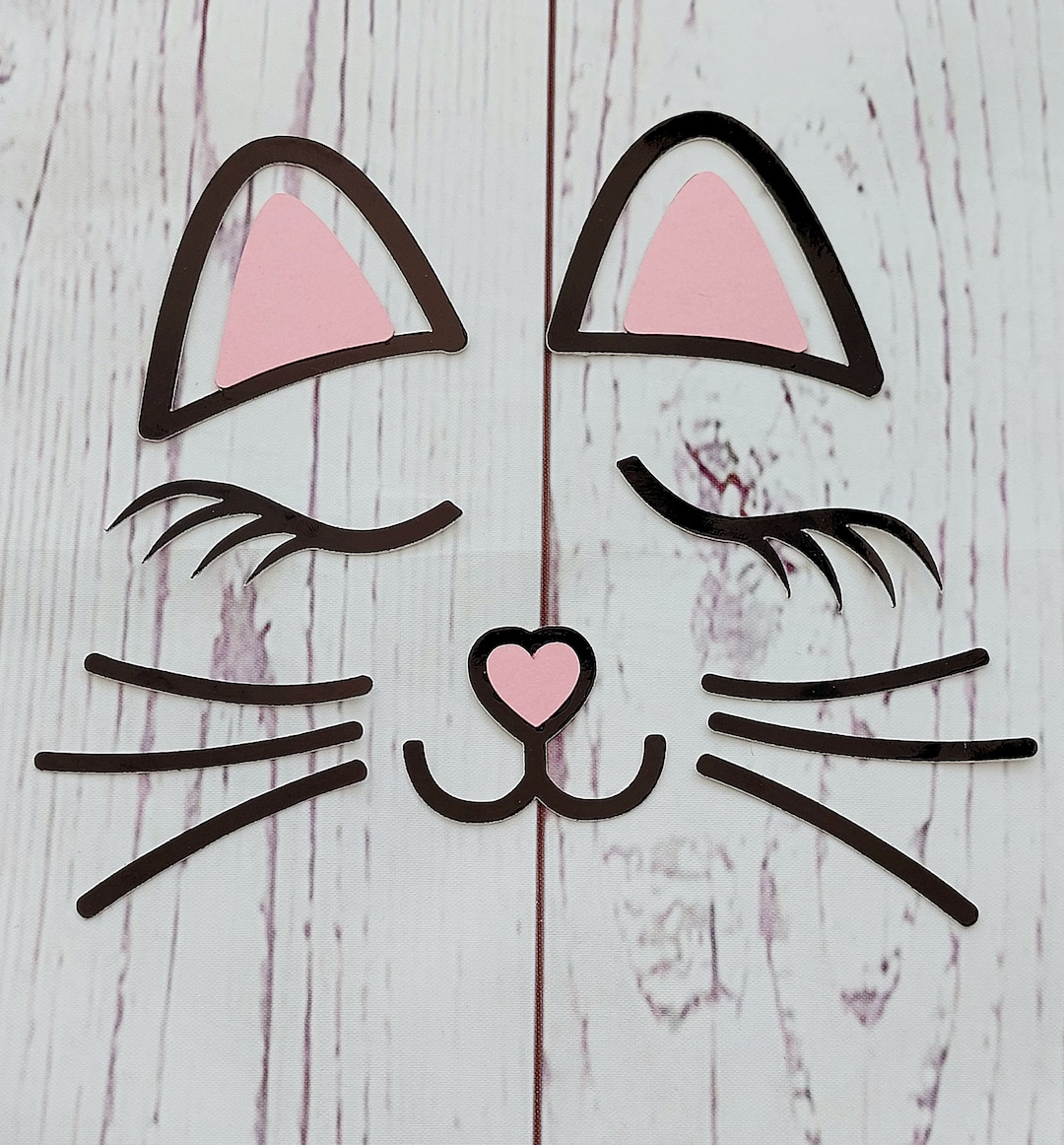 Cat Face Cake Topper, Cat Face Set, Cat Face Cake Decoration, Cake ...