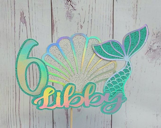 Mermaid Cake Topper, Mermaid Shaker Cake Topper, Mermaid 3d Cake Topper ...