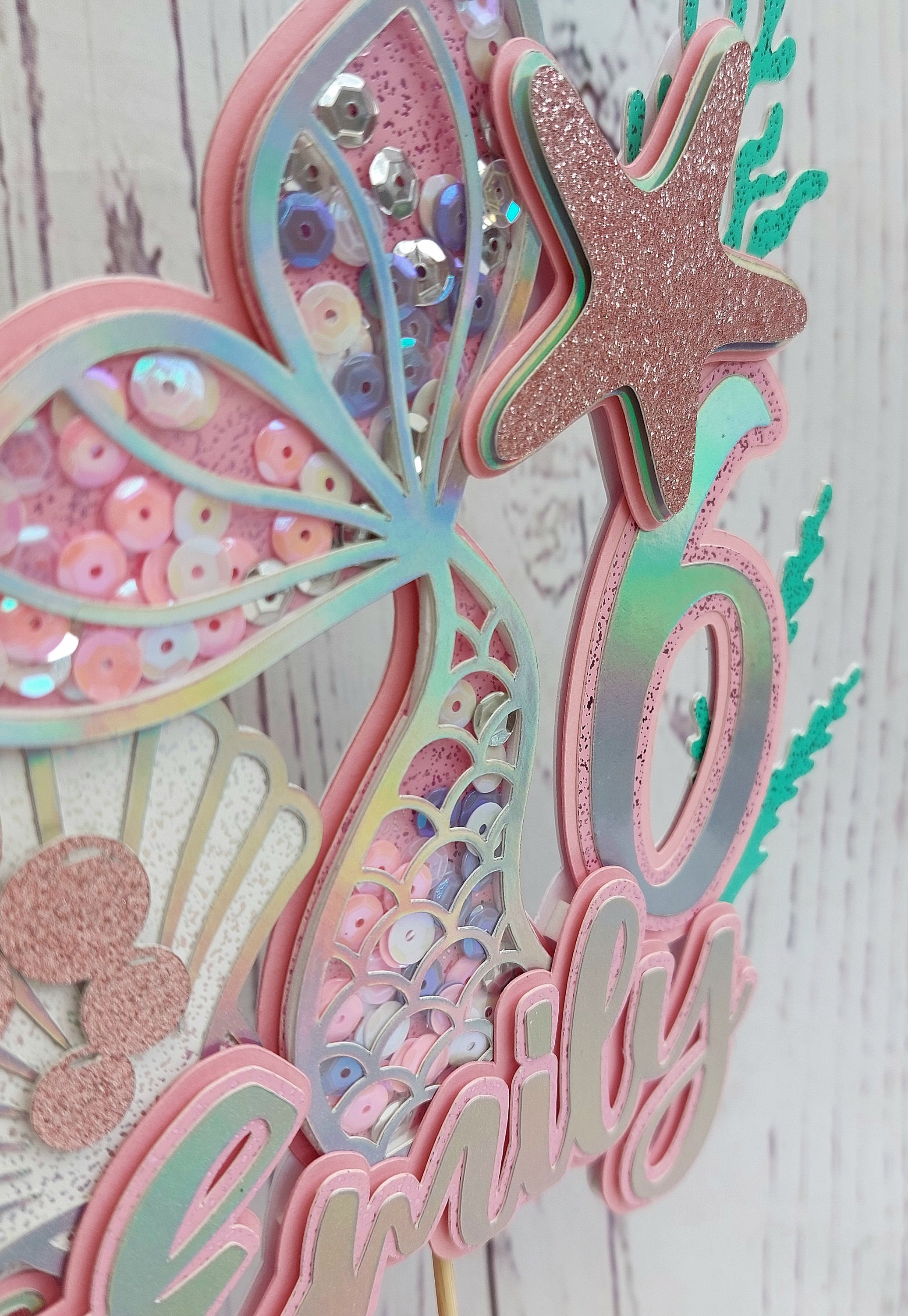 Mermaid Cake Topper Mermaid Shaker Cake Topper Mermaid 3d - Etsy UK