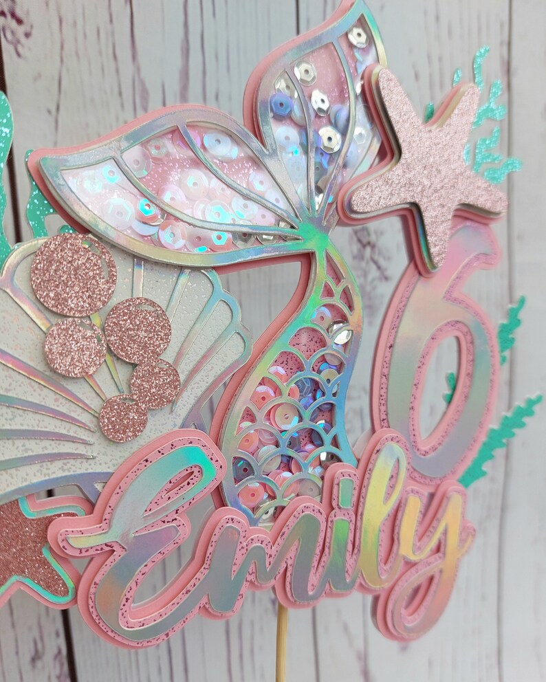 Mermaid Cake Topper Mermaid Shaker Cake Topper Mermaid 3d - Etsy