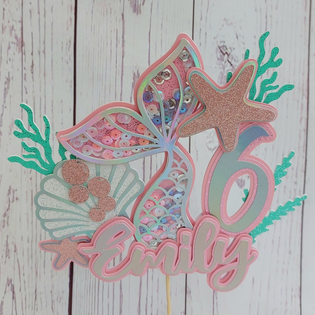 Mermaid Cake Topper Mermaid Shaker Cake Topper Mermaid 3d - Etsy UK