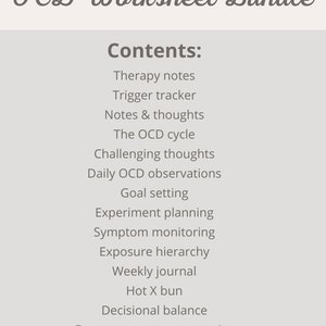OCD Workbook | ERP Therapy Worksheets | Mental Health Printable | Self ...