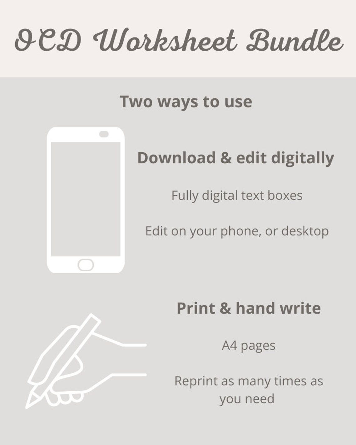 OCD Workbook | ERP Therapy Worksheets | Mental Health Printable | Self ...