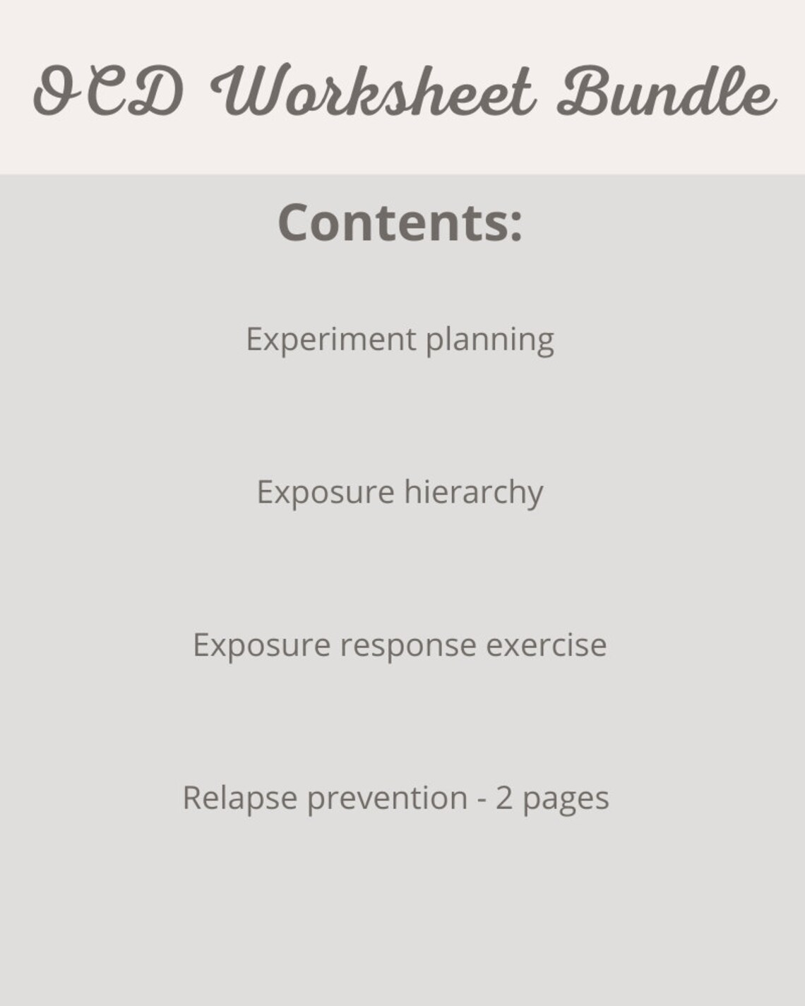 ERP Mini Bundle | ERP Workbook | OCD Workbook | Therapy Worksheets ...