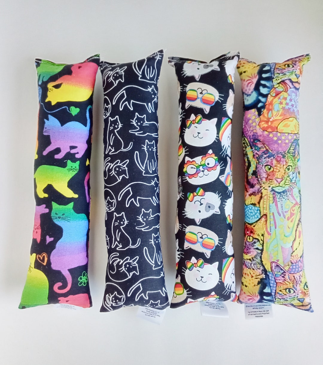 Multi Color Cats, White Line Cats, Rainbow Glasses Cats, Rainbow Color ...