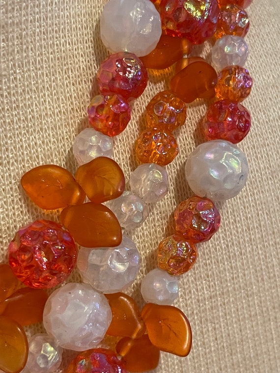 Schiaparelli Triple Strand Glass Bead Necklace and Ea… - Gem Schiaparelli Triple Strand Glass Bead Necklace and Ea… - Gem