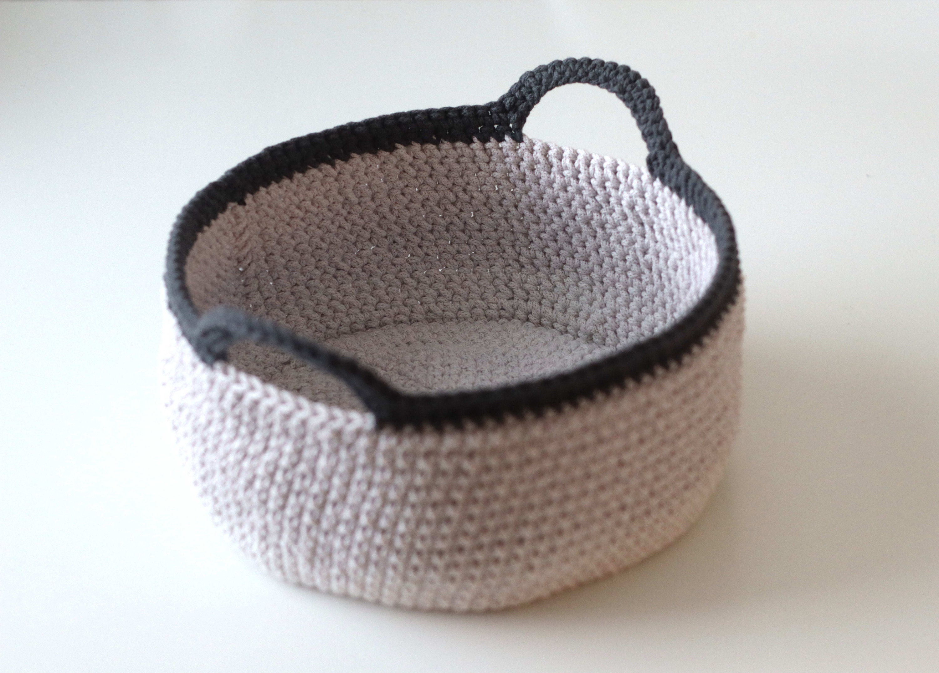 CROCHET PATTERN Basket With Handles Eufemia Braided Cord Yarn - Etsy