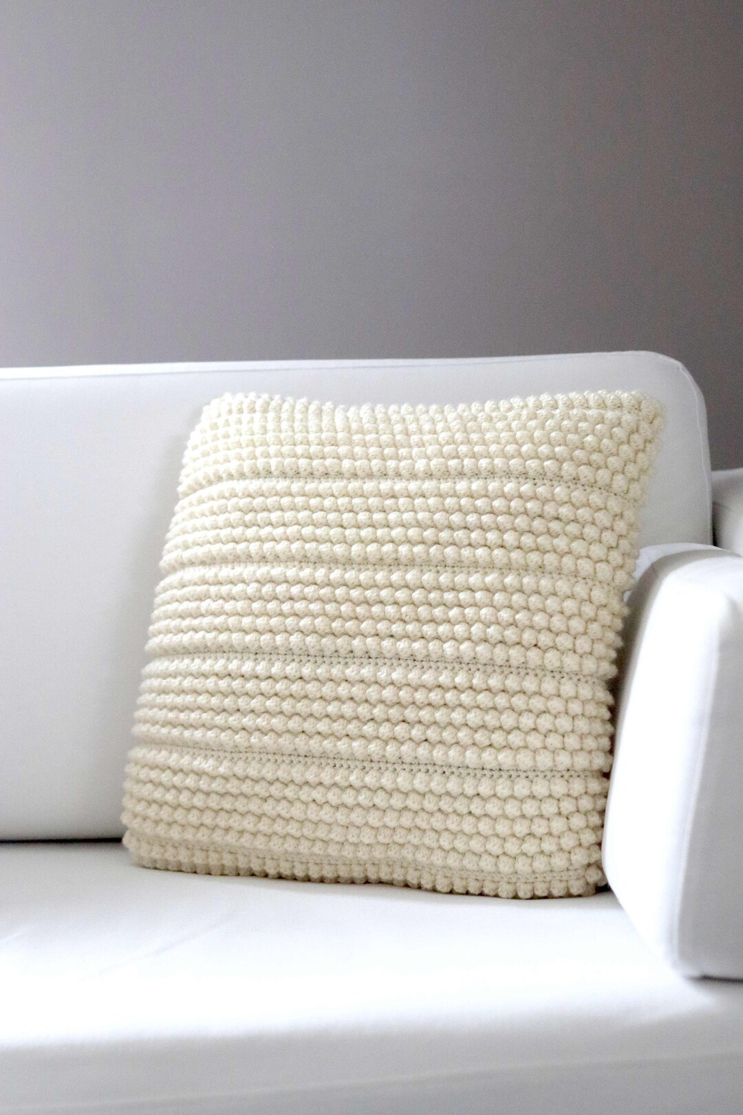 Bobble Stitch Crochet Pillow Cover Pattern - Brita - Etsy