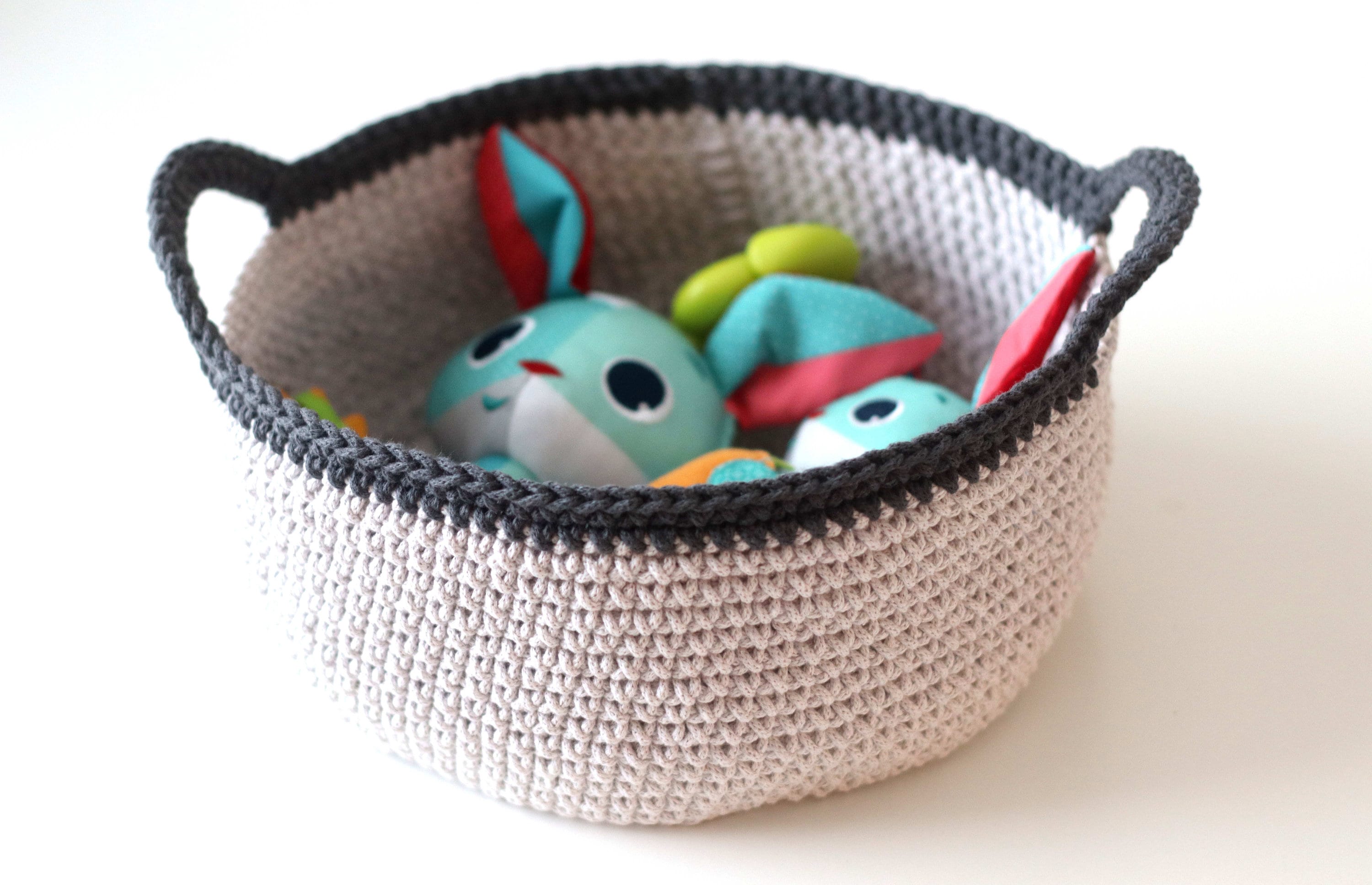 CROCHET PATTERN Basket With Handles Eufemia Braided Cord Yarn - Etsy