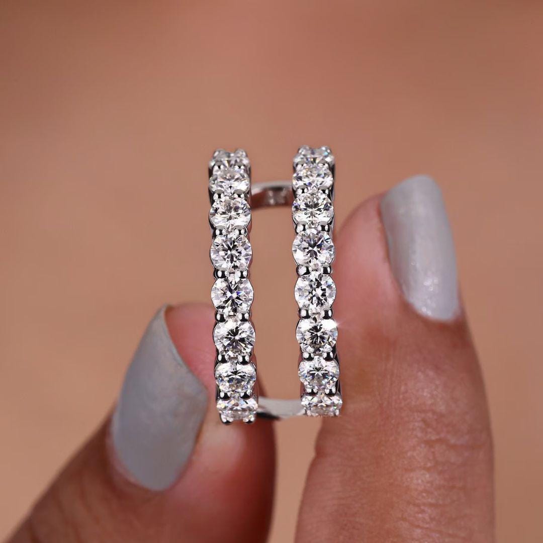 Moissanite Enhancer and Wrap for High-profile Rings, Round Cut Wedding ...