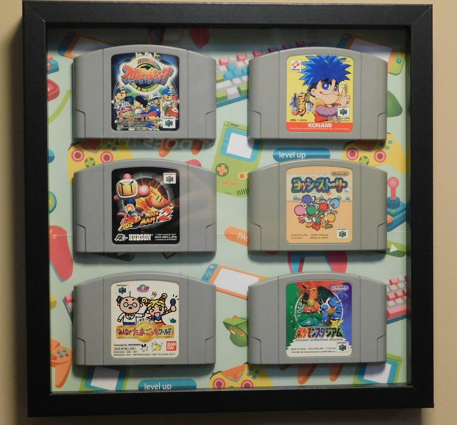 Nintendo NES N64 Cartridge Shadowbox Japanese Nintendo Game Decor With ...