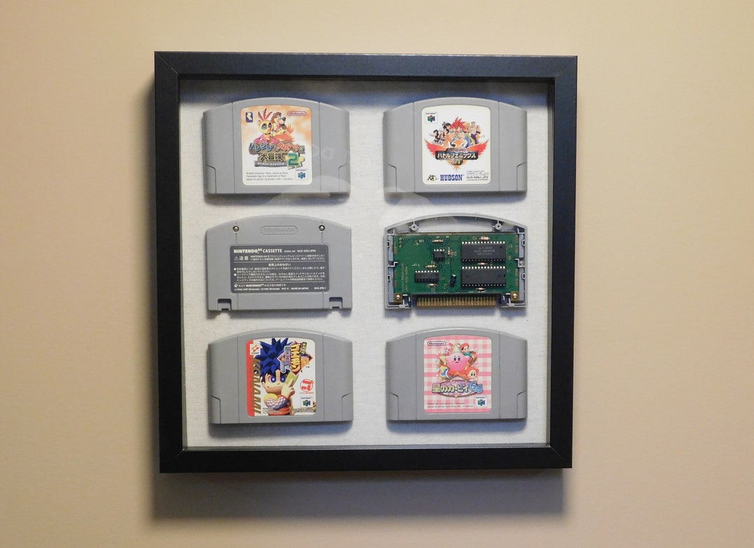 Nintendo Japanese N64 Cartridge Shadowbox Nintendo Game Decor With 4 ...