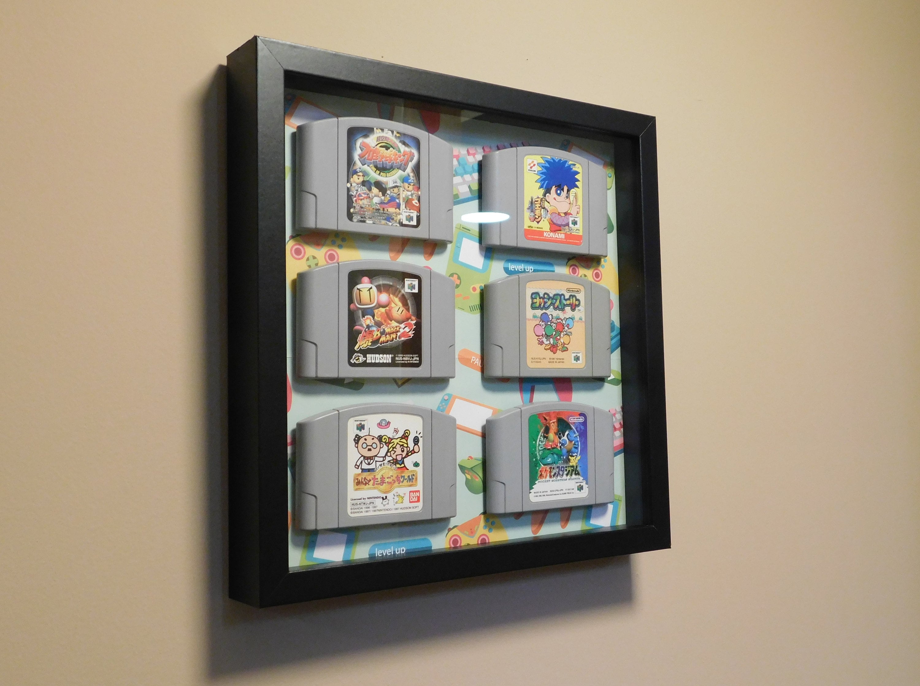 Nintendo NES N64 Cartridge Shadowbox Japanese Nintendo Game Decor With ...
