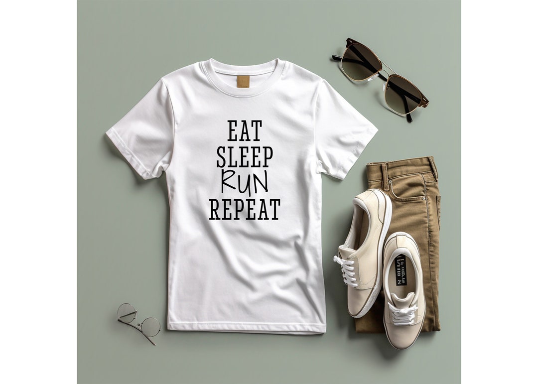 Eat Sleep Run Repeat Tee Runner Shirt Funny Running Gift Marathon ...