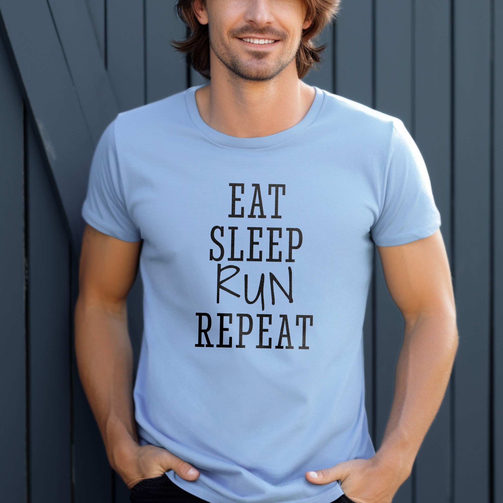 Eat Sleep Run Repeat Tee Runner Shirt Funny Running Gift Marathon ...