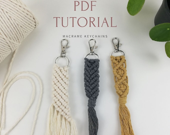 Step by Step Macrame Keychain DIY Pattern for Beginners - Etsy