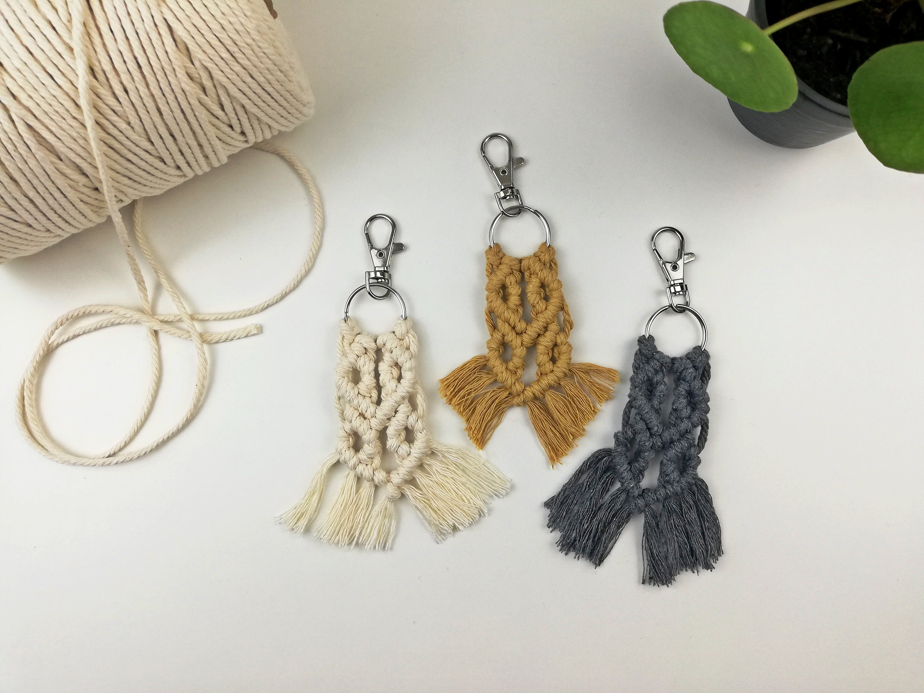 Macrame Keychain Pattern Bundle PDF 6 Keychains Instant - Etsy