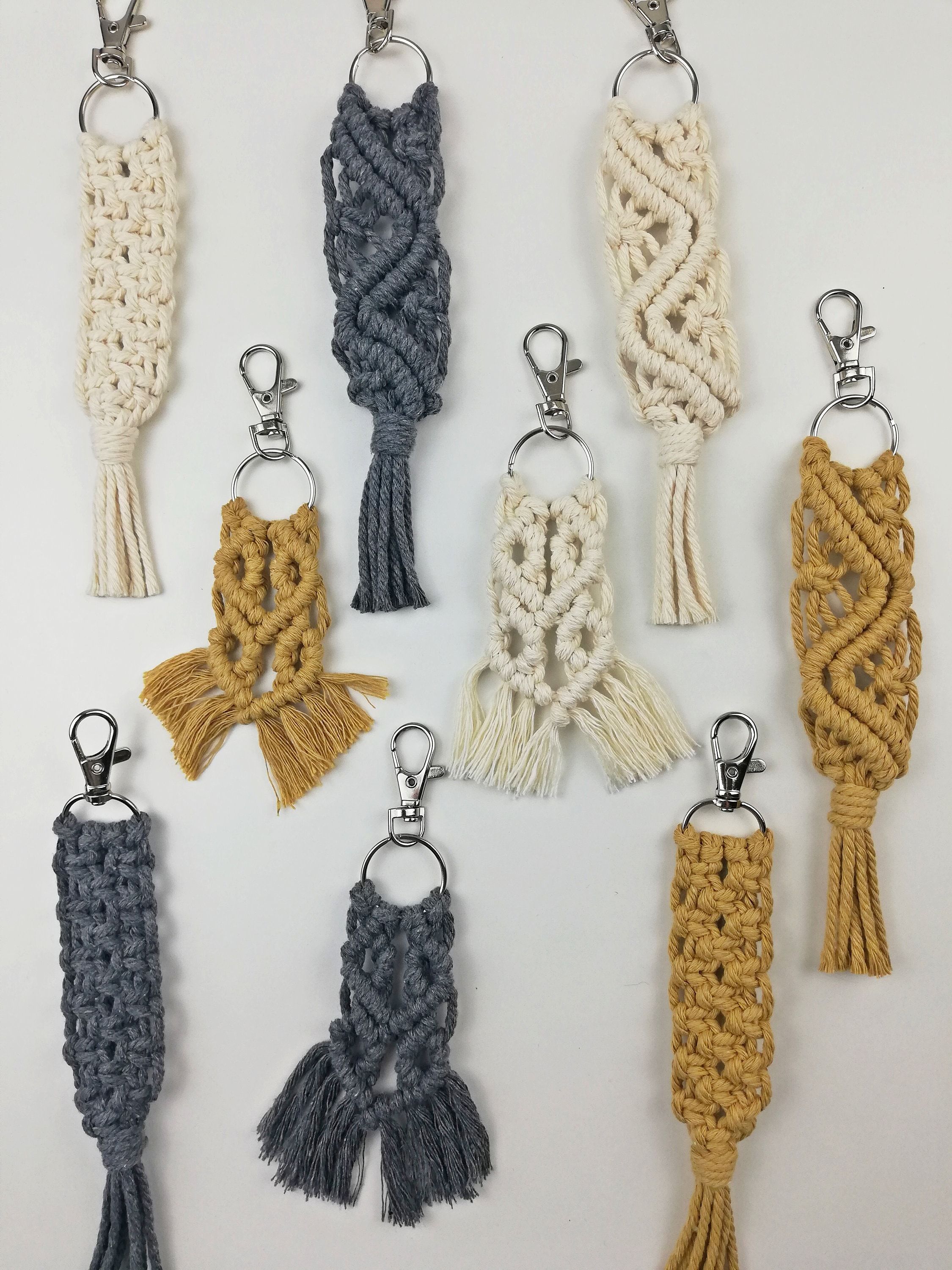 3 Macrame Keychain Patterns PDF Instant Download Tutorial - Etsy