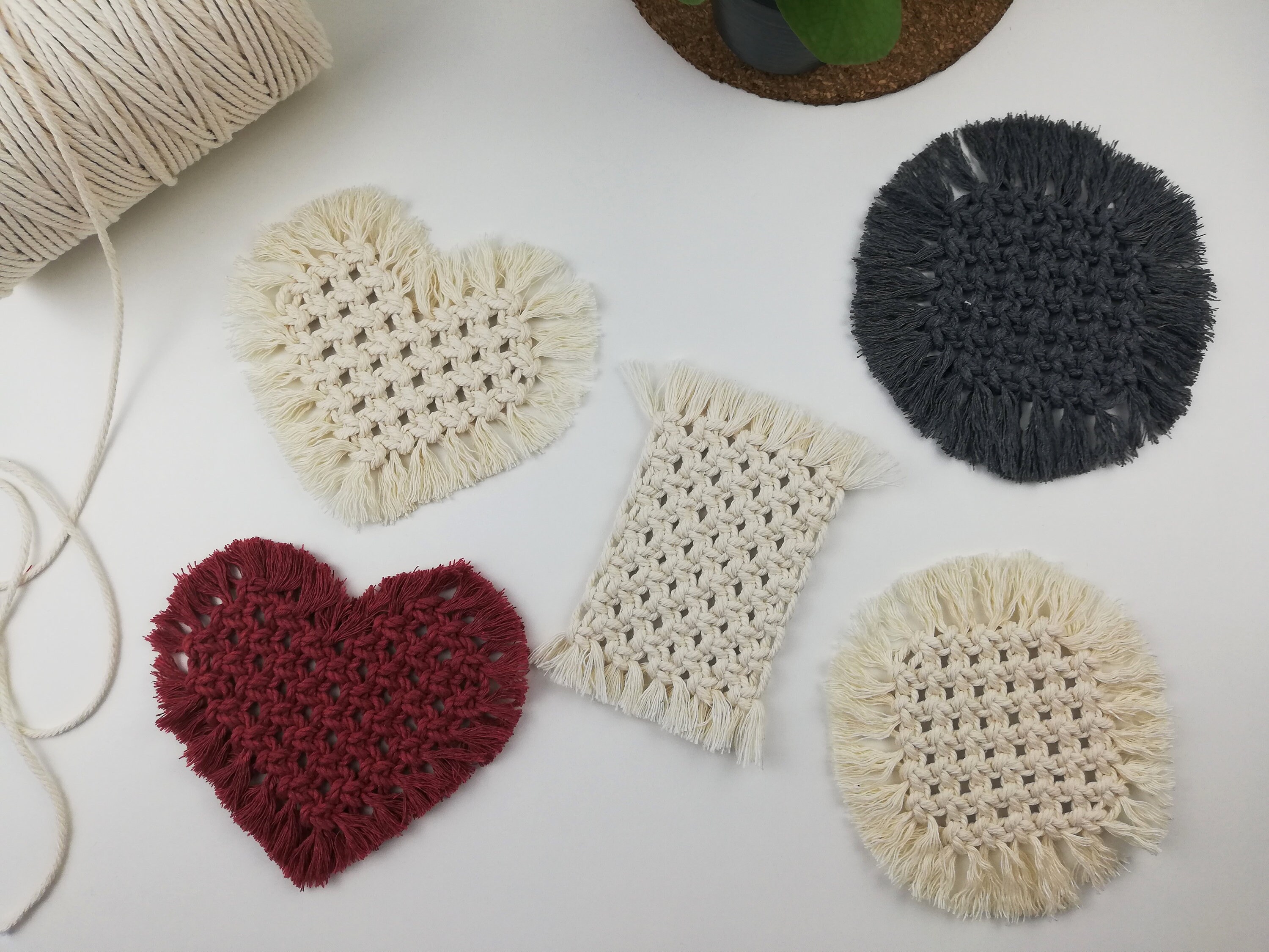 3 Macrame Coaster Patterns PDF Instant Download Tutorial - Etsy