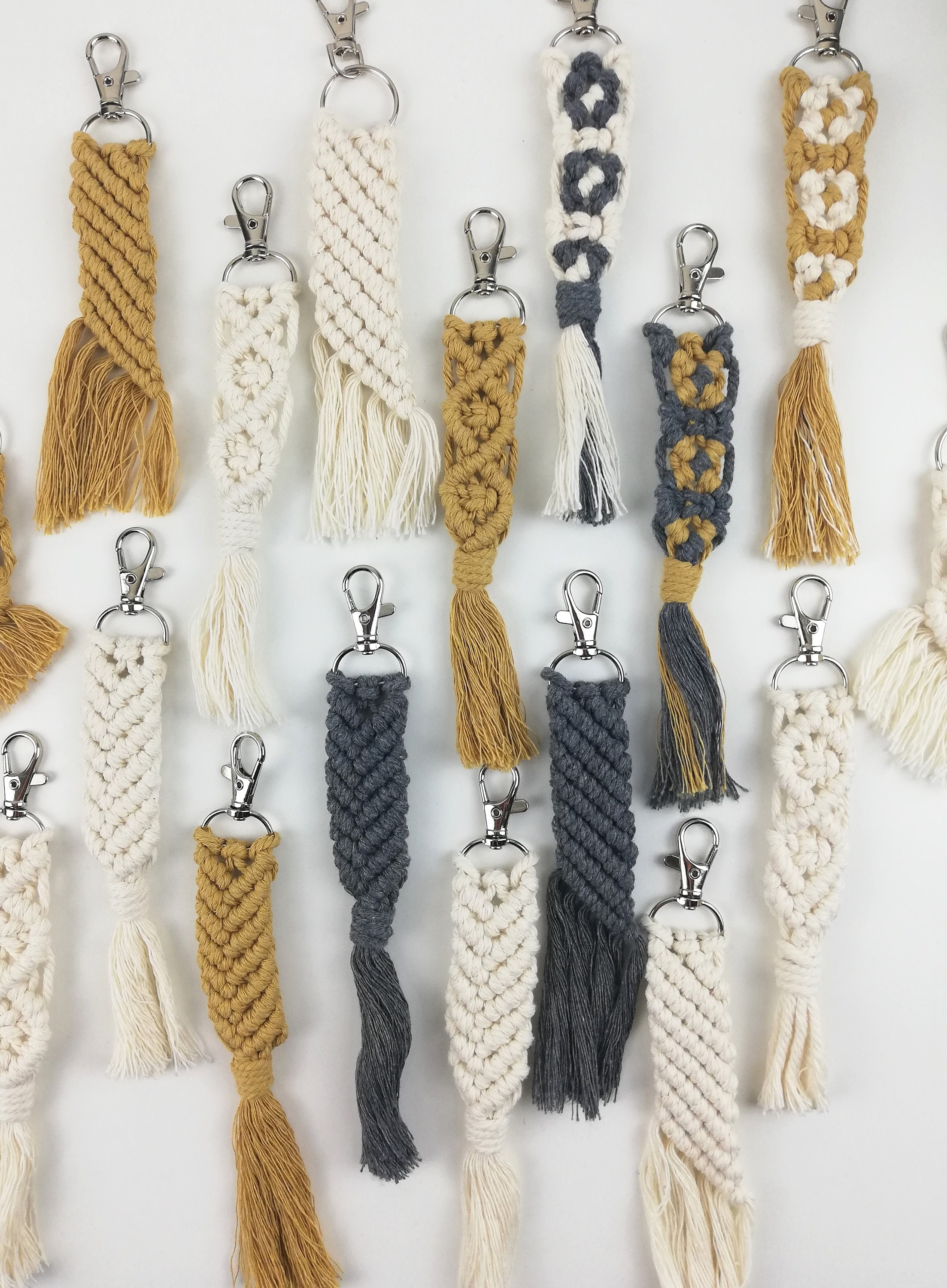 3 Macrame Keychain Patterns PDF | Instant Download Tutorial | Knot ...