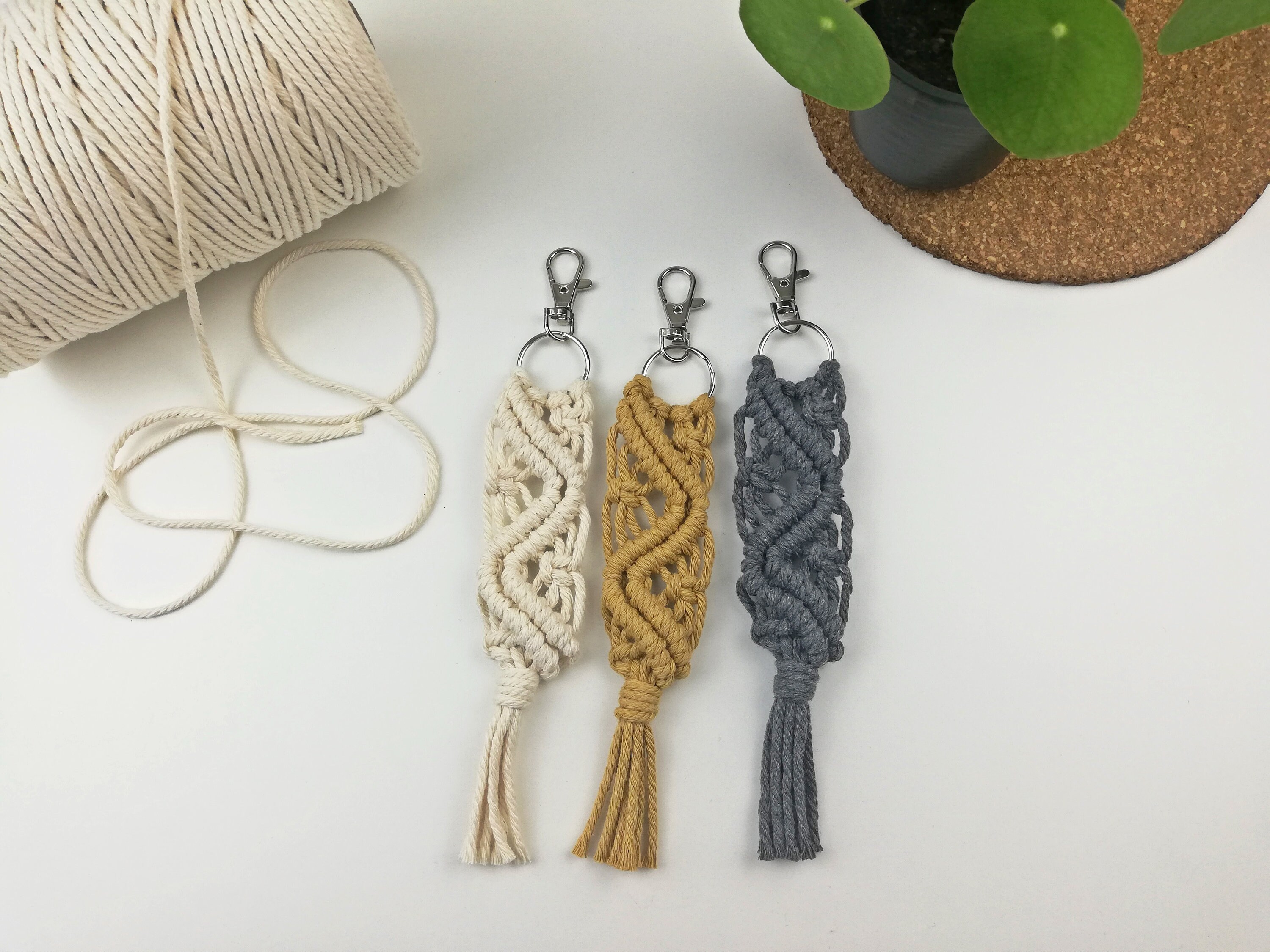 3 Macrame Keychain Patterns PDF | Instant Download Tutorial | Knot ...