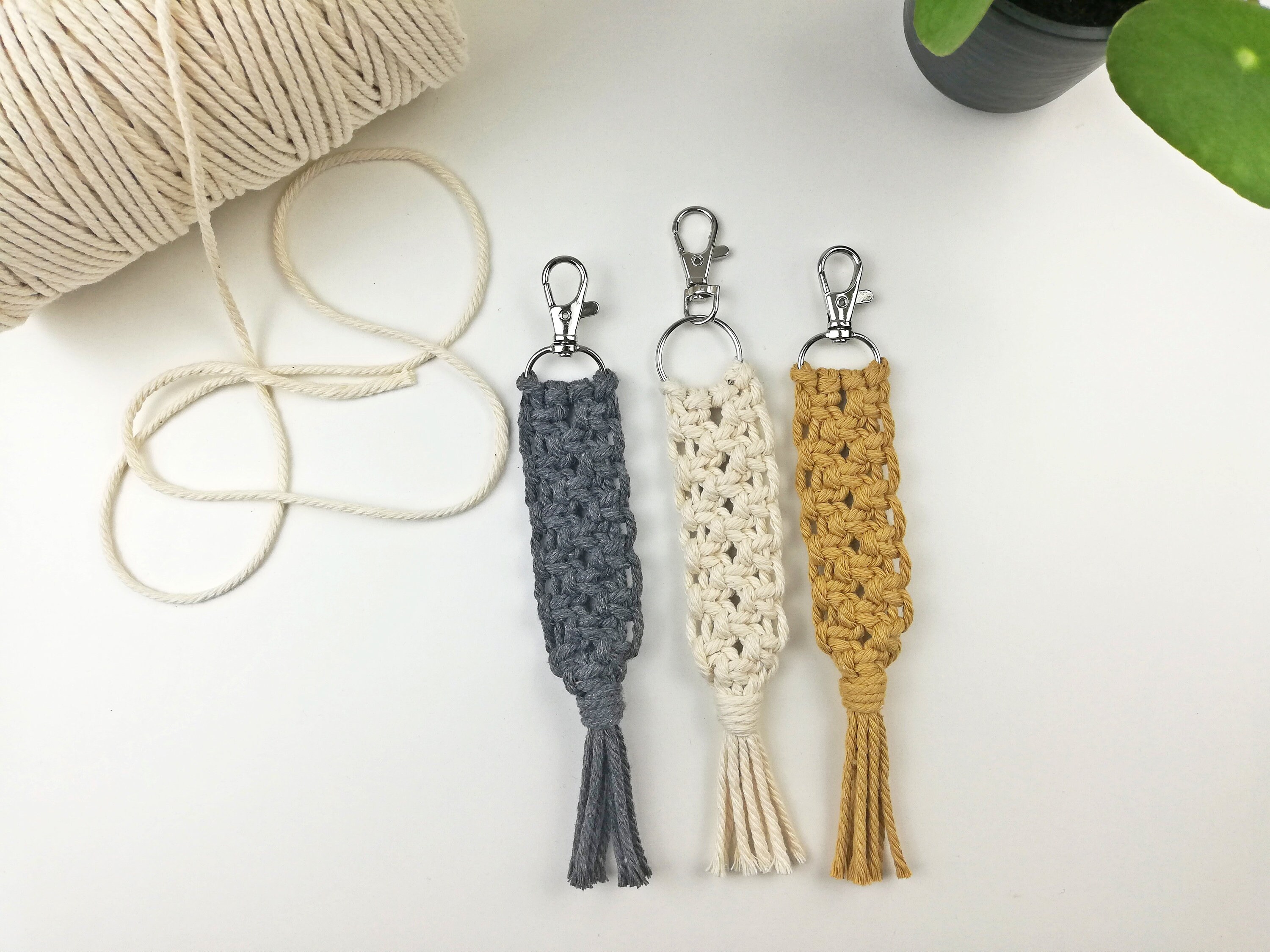 3 Macrame Keychain Patterns PDF | Instant Download Tutorial | Knot ...