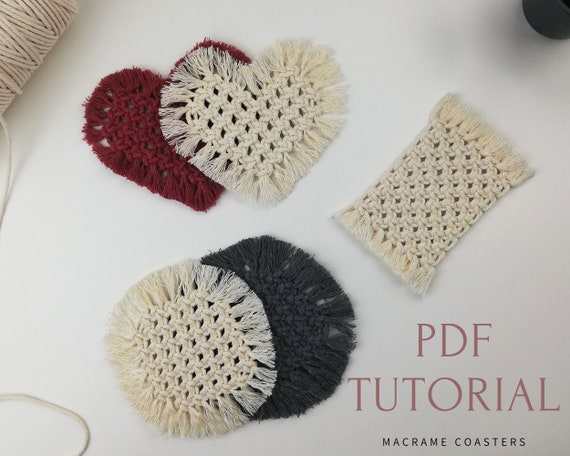 3 Macrame Coaster Patterns PDF Instant Download Tutorial - Etsy