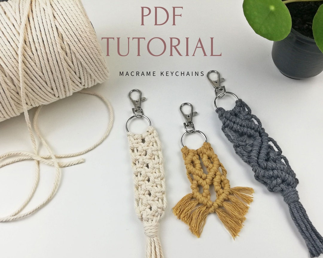 3 Macrame Keychain Patterns PDF | Instant Download Tutorial | Knot ...
