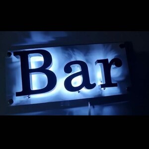 Bar Sign, Backlit Company Sign, 3D Led Logo Custom Signage, Metal Light ...