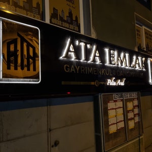 Bar Sign, Backlit Company Sign, 3D Led Logo Custom Sign, Metal Light ...