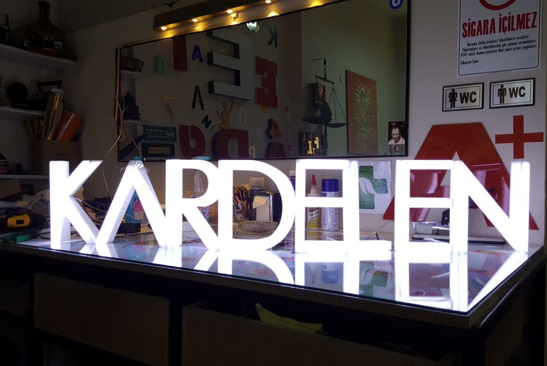 Personalized Sign, Led Sign, Metal Light Custom Sign, Office Wall Logo ...