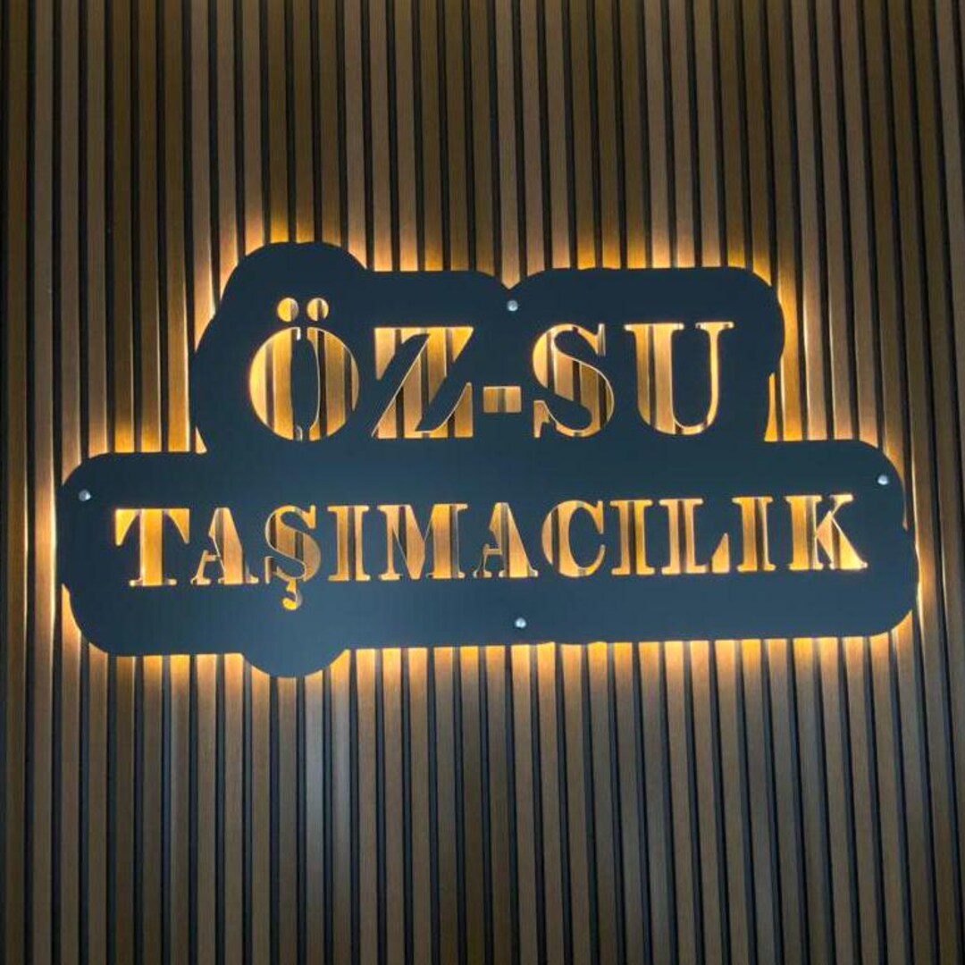 Custom Logo Backlit Metal Wall Art, Home Decor Symbol Name Logo ...