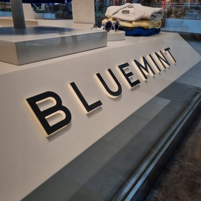 Backlit Sign, 3d Led Logo Custom Signage, Metal Light Custom Business ...