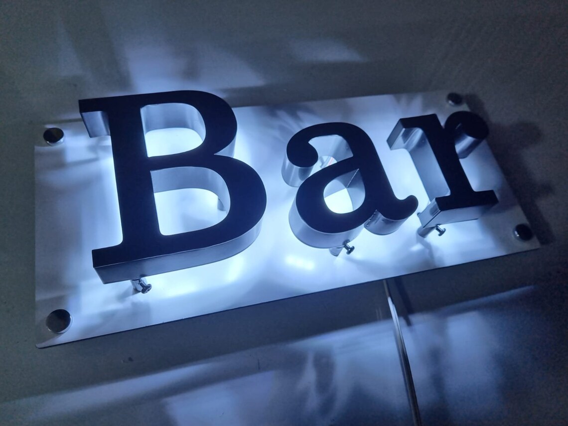Backlit Company Sign, 3D Led Logo Custom Signage, Metal Light Custom ...