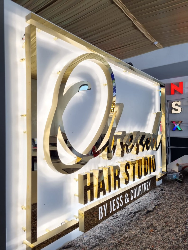 Custom Backlit 3D Business Sign | Company Logo 3D LED Metal Sign | 3D ...