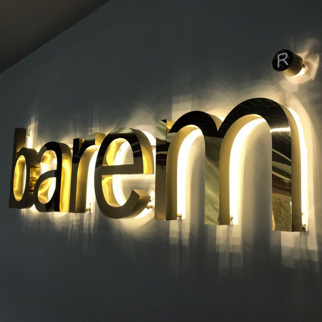 Backlit Company Sign 3d Led Logo Custom Signage Metal Light - Etsy